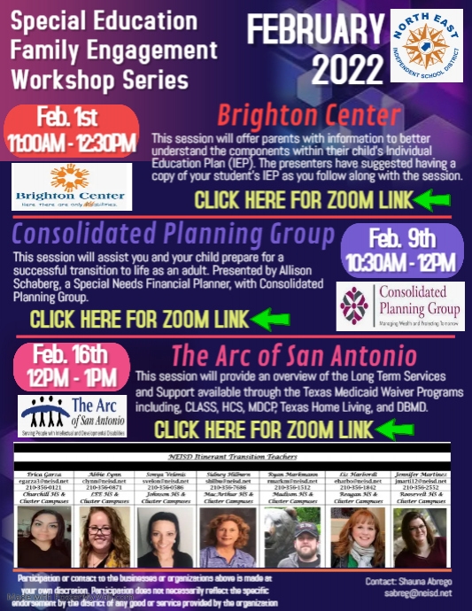 February 2022 Family Engagement Workshop Series | PosterMyWall