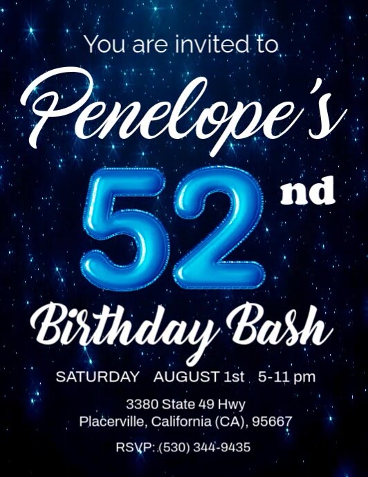52nd bday Template | PosterMyWall