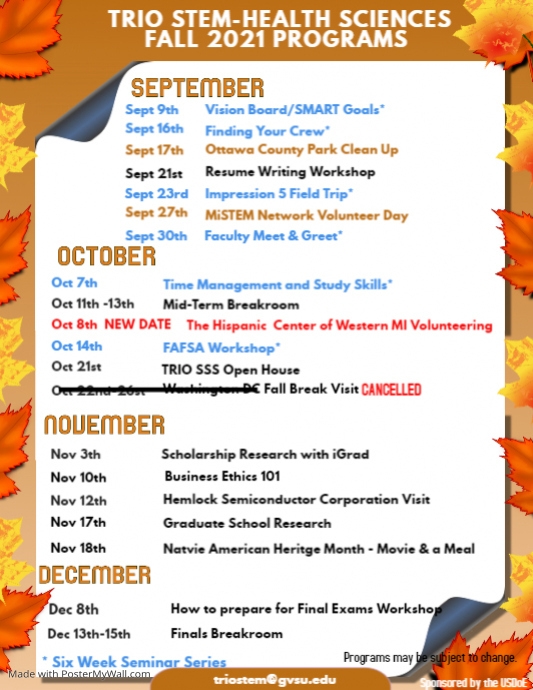 Copy of Copy of TRIO STEM Fall Programming 2021 | PosterMyWall