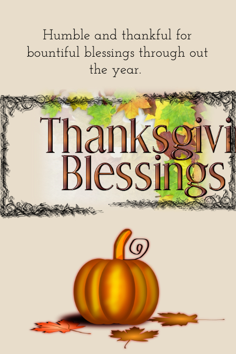 Thanksgiving Blessings Template | PosterMyWall