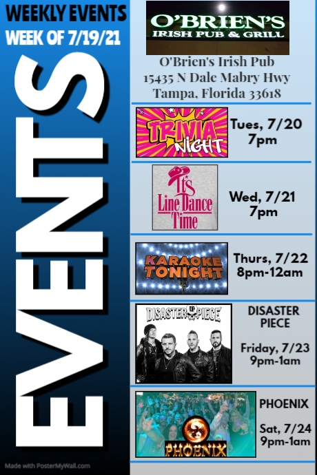 Copy of Copy of Events Calendar Partys Monthly Upcoming Ad | PosterMyWall