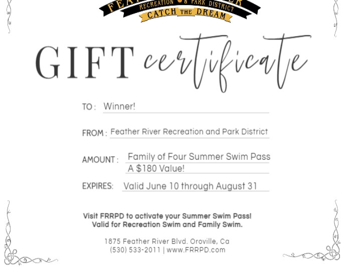 Pool Gift Certificate | PosterMyWall