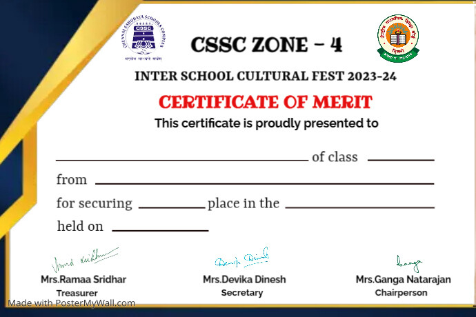 CERTIFICATE OF MERIT - CULTURALS | PosterMyWall