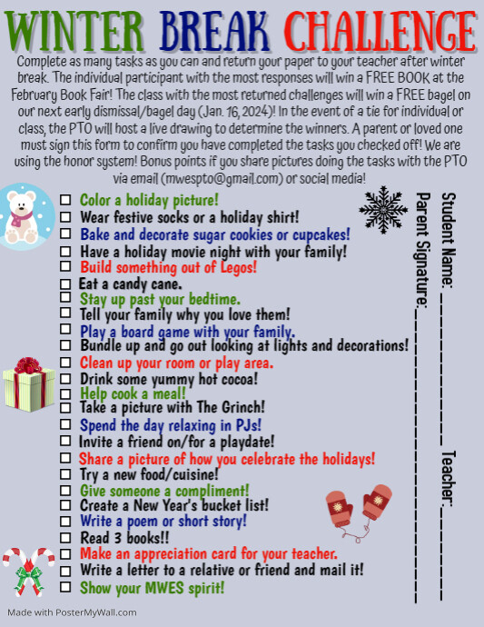 Copy of Winter Break Challenge | PosterMyWall
