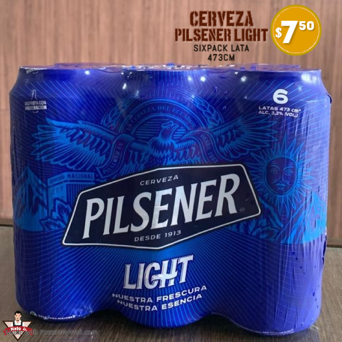 Copy of pilsener light sixpack | PosterMyWall