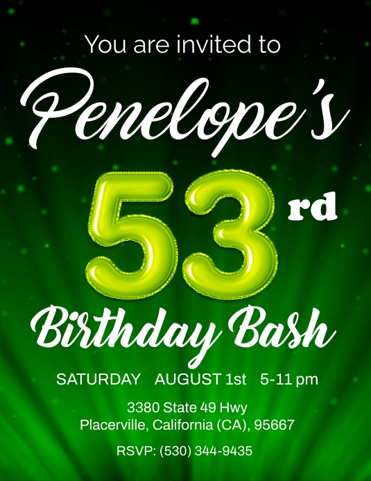 53rd birthday Template | PosterMyWall