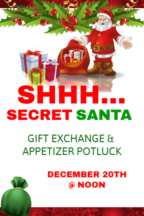 Copy of Secret Santa Holiday Gift Exchange | PosterMyWall
