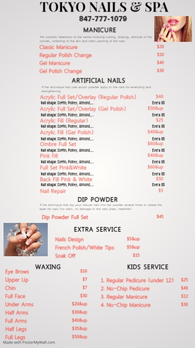 Copy of Pink Hand and Foot Massage Spa Menu | PosterMyWall