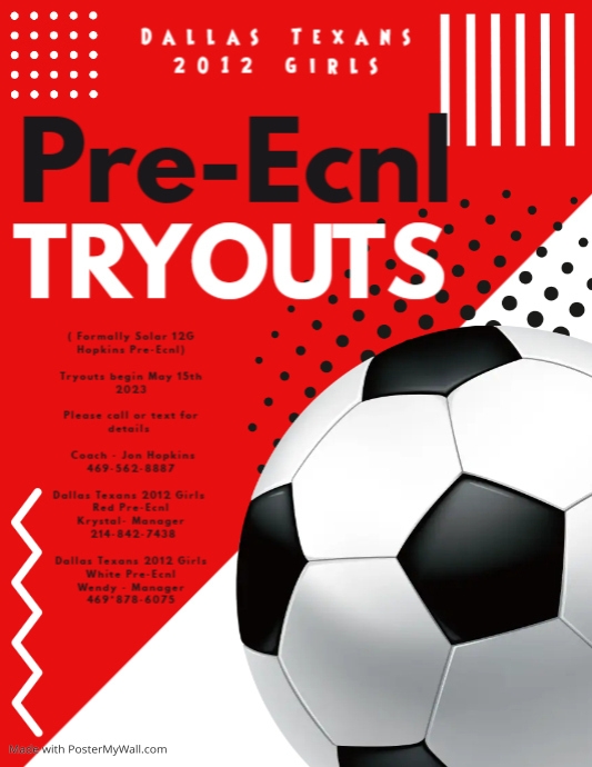 Soccer Tryouts | PosterMyWall