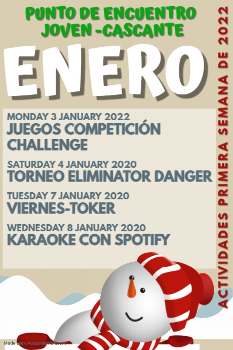 Copy of Copia de January Events Schedule Calendar Template | PosterMyWall