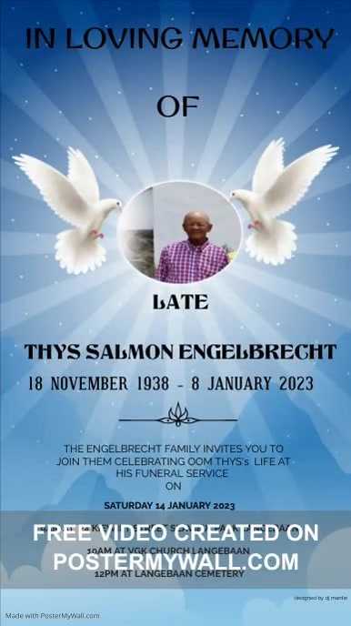 Heavenly Dove Funeral Digital Display | PosterMyWall