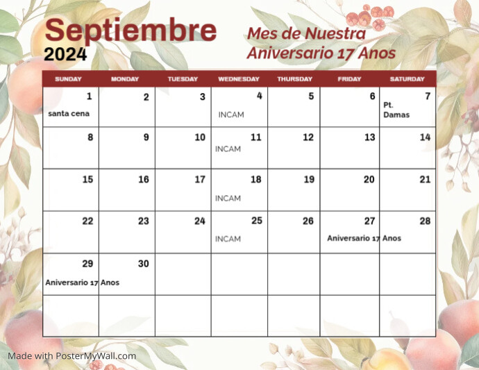 September 2024 Monthly Events Calendar | PosterMyWall