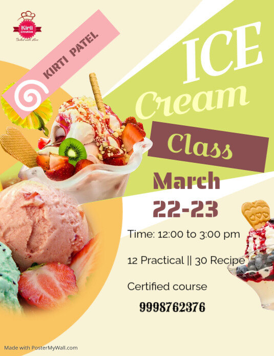 Ice Cream Sundae Party Flyer | PosterMyWall