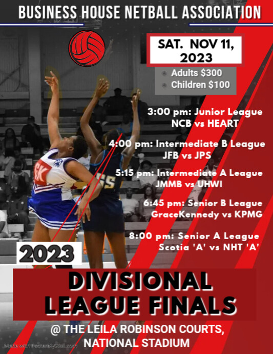 Red Netball Game Night Tournament Flyer (1) | PosterMyWall