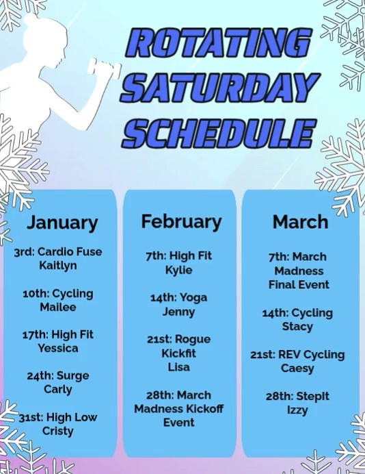 Gym Schedule Template | PosterMyWall