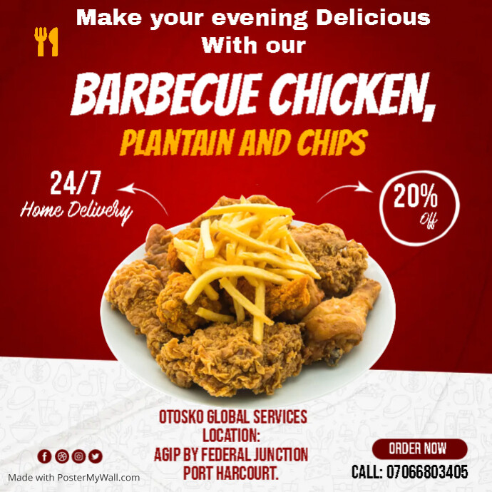 Delicious Fried Chicken Restaurant Poster | PosterMyWall