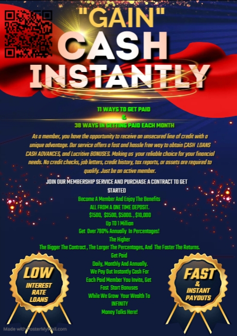 GAIN INSTANT CASH | PosterMyWall