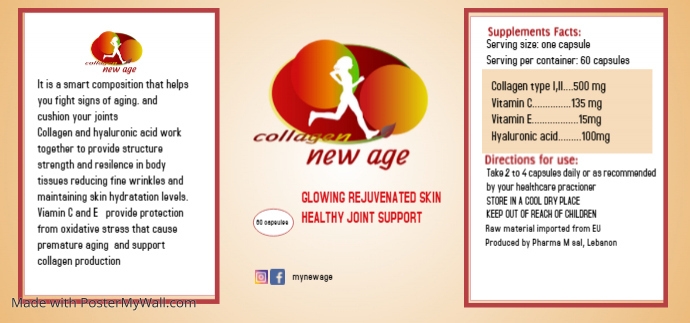 Collagen new age label | PosterMyWall