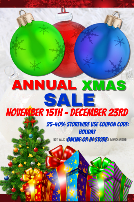 Annual Christmas Sales Event Template | PosterMyWall