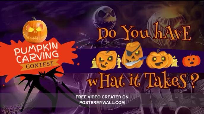 Purple Halloween Pumpkin Carving Contest Squa (1) | PosterMyWall