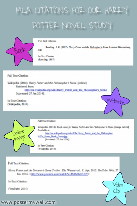 MLA Citations for Harry Potter Novel Study | PosterMyWall