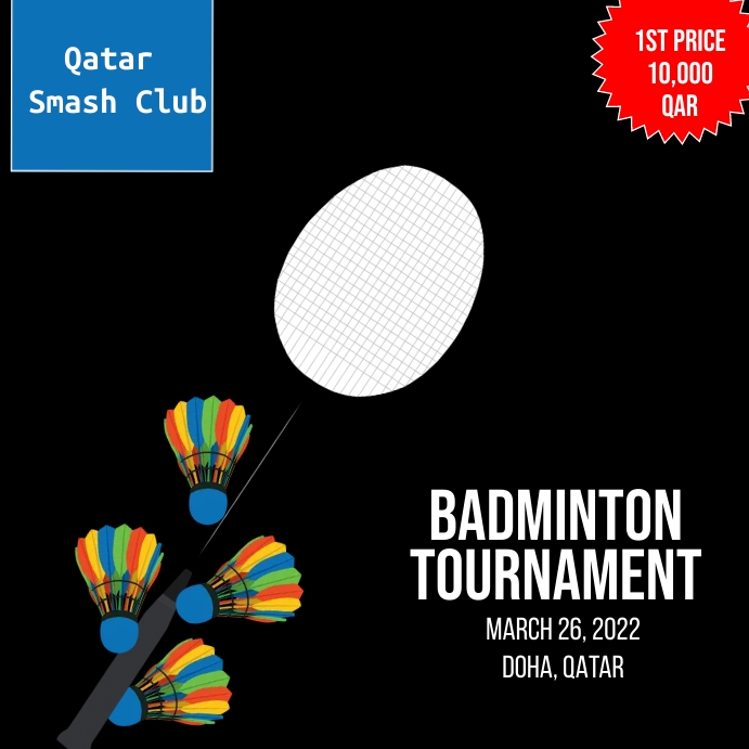 55 Badminton Template | PosterMyWall