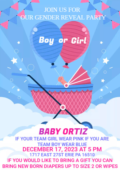 gender reveal party | PosterMyWall