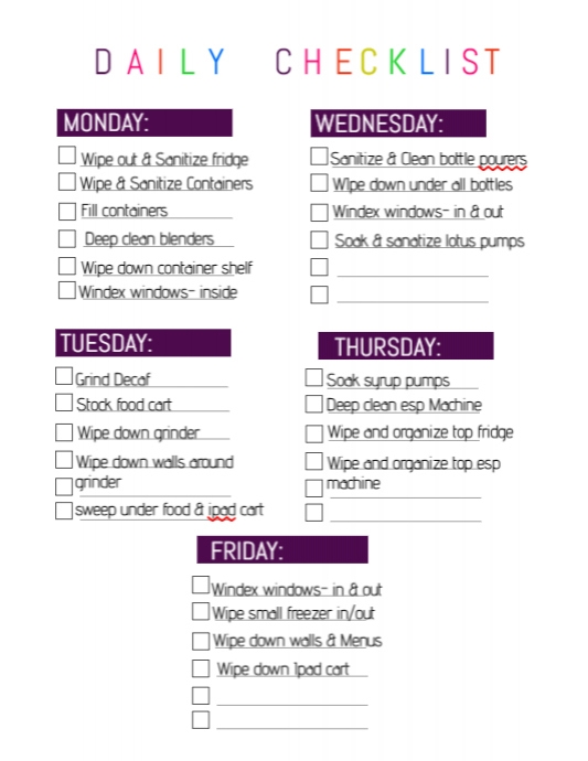 Copy of Weekly Checklist Template | PosterMyWall