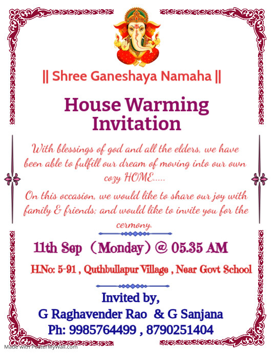 Traditional house warming invitation | PosterMyWall