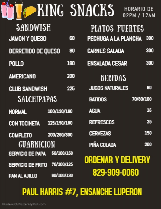 Copia de Copia de Bar Snack Menu Flyer Template | PosterMyWall