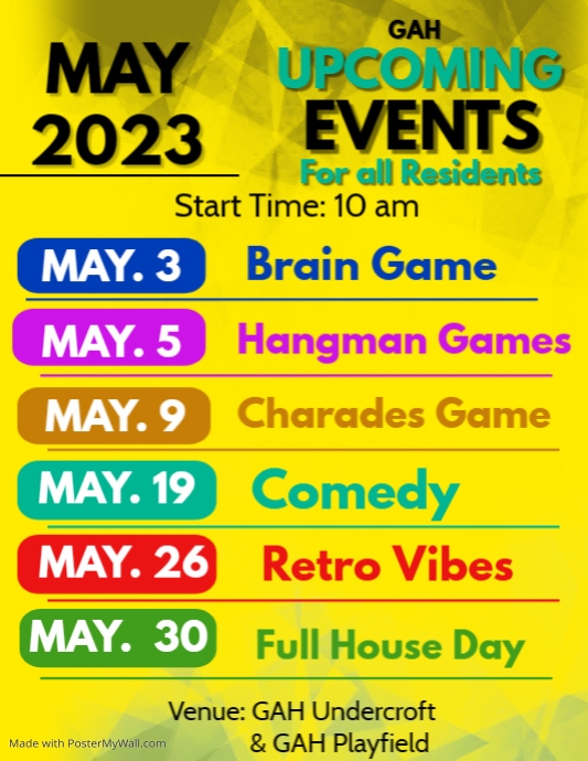 Upcoming Events (1) | PosterMyWall