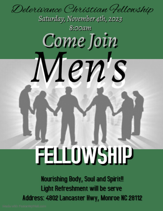 Men's Fellowship | PosterMyWall
