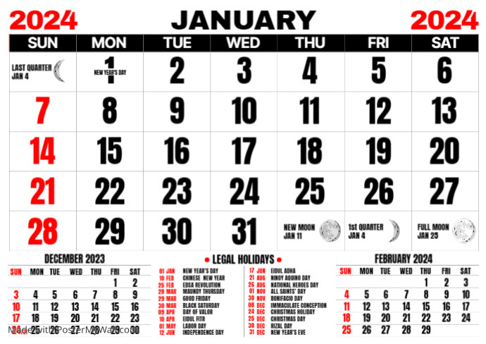 JANUARY 2024 | PosterMyWall