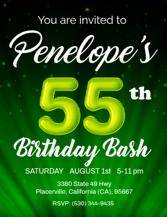 55th birthday Template | PosterMyWall