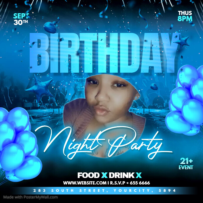 Birthday Night party | PosterMyWall