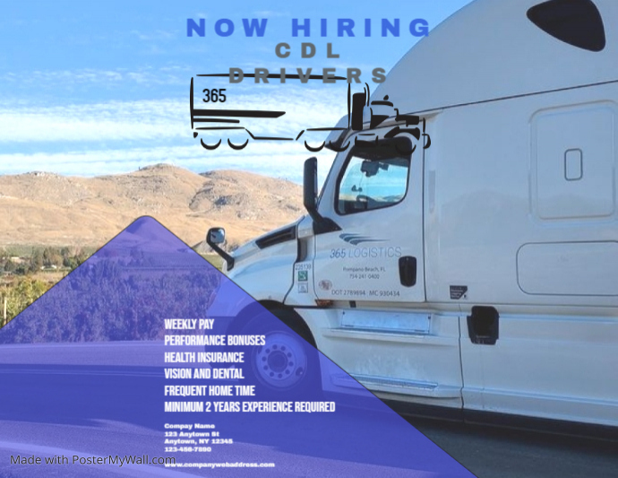 Copy of Copy of Copy of Copy of CDL Driver Hiring Poster Team building ...