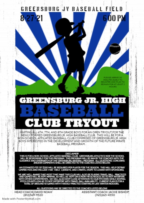 Copy of YOUTH BASEBALL POSTER | PosterMyWall