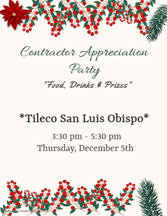 TC Contractor party | PosterMyWall