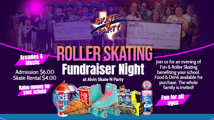 Copy of Alvin Skate Fundraiser Napkin Insert | PosterMyWall