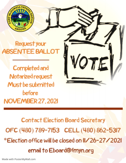 Election Board Absentee Ballot 8.5 x 11 | PosterMyWall