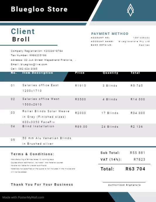 Business Invoice Sales Receipt Form Flyer | PosterMyWall