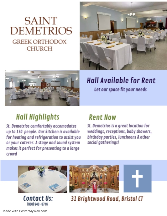 Hall Rental 2 | PosterMyWall