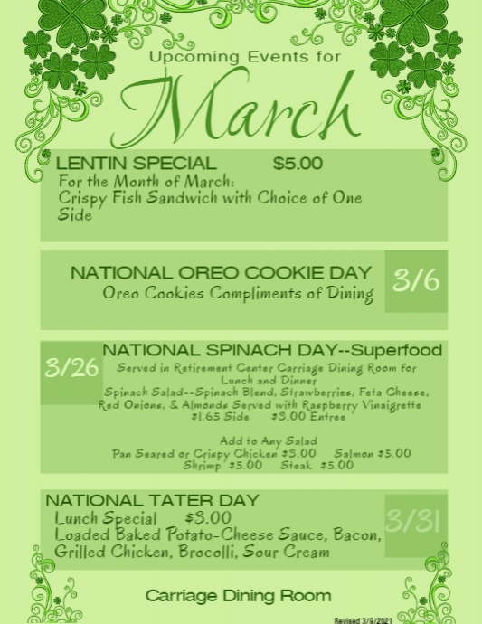 Copy of Copy of March Upcoming Events Calendar | PosterMyWall