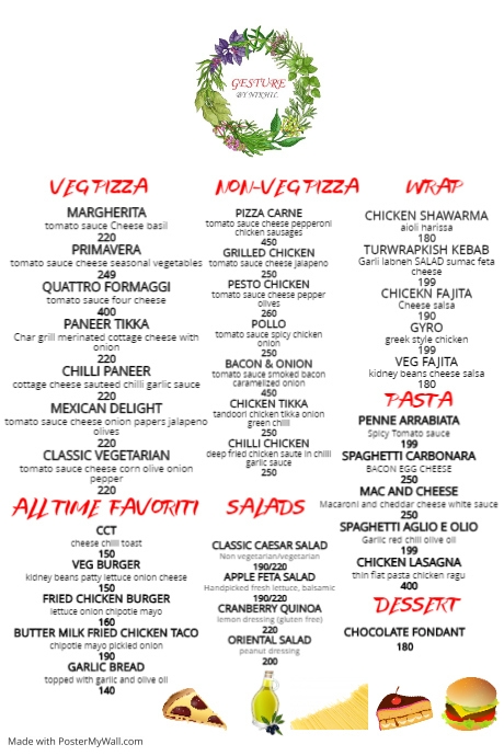 zomato menu | PosterMyWall