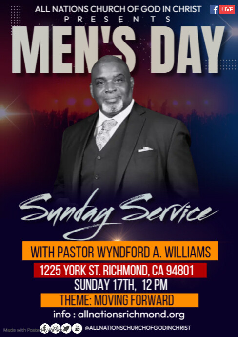 men's day sunday service | PosterMyWall
