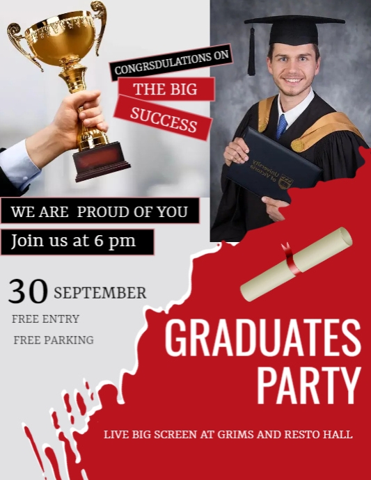 GRADUATION FLYER TEMPLATE | PosterMyWall