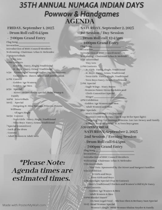 Numaga Indian Days FRIDAY pg2 Revised | PosterMyWall