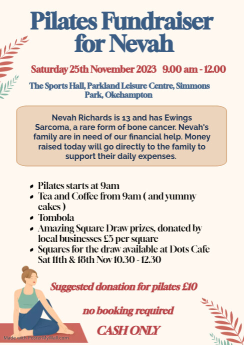 Aesthetic Illustrative Pilates Class Flyer | PosterMyWall