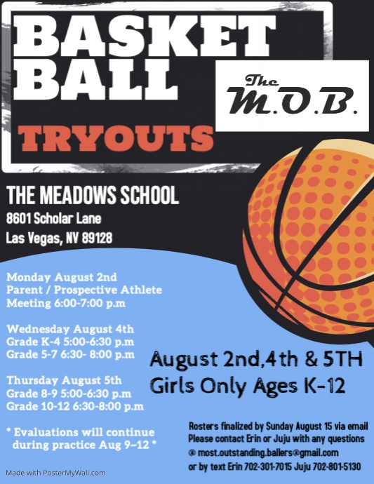 Copy of Basketball Tryouts Poster Flyer Template | PosterMyWall