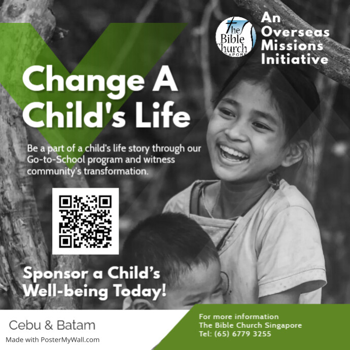 Green & Black Kids Orphanage Fundraising Post | PosterMyWall